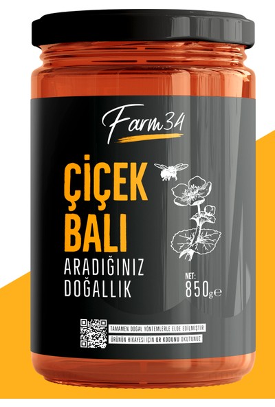 Farm 34 Süzme Çiçek Balı 850 gr Farm 34 Süzme Çiçek Balı 850 gr
