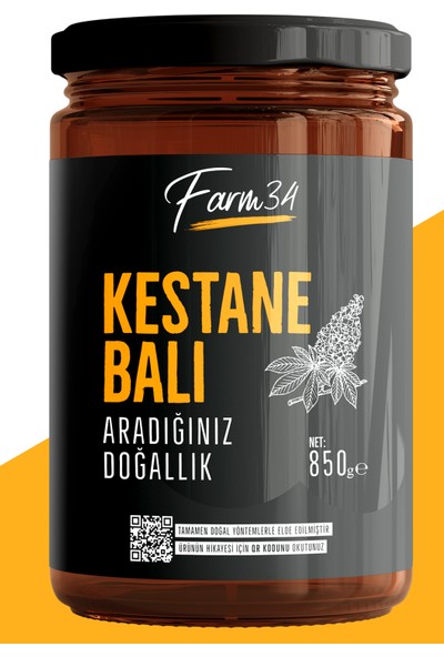 Farm 34 FARM34 Kestane Balı 850 gr Farm 34 FARM34 Kestane Balı 850 gr