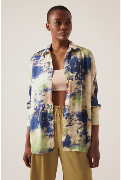 Cloi 22SS-01-0176 Gömlek Yırtmaçlı Saten