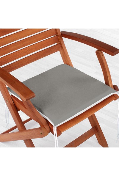 Realhomes Gri Renkli Dekoratif Kare Sandalye Minderi 40x40cm Fermuarlı