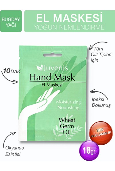 Juvenis Kozmetik El Maskesi Buğday Yağlı Kuru Ciltlere Etkili Nemlendirici ve Besleyici El Bakım Maskesi 18GR Juvenis Kozmetik El Maskesi Buğday Yağlı Kuru Ciltlere Etkili Nemlendirici ve Besleyici El Bakım Maskesi 18GR