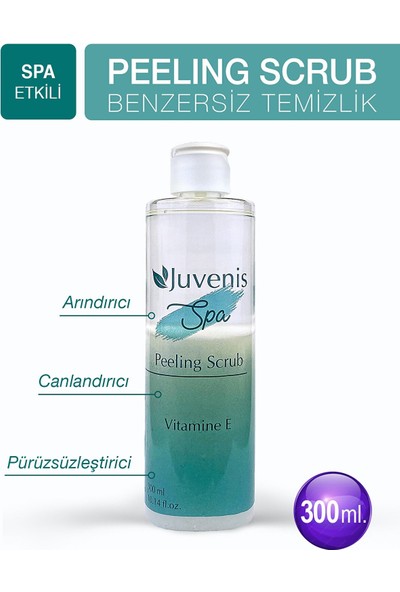 Juvenis Kozmetik Vücut Peelingi Pürüzsüzleştirici Tüm Cilt Tiplerine E Vitaminli Canlandırıcı ve Arındırıcı Peeling 300ML