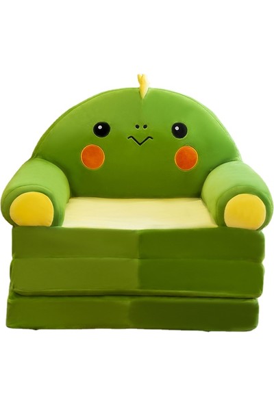 Love Home Çocuklar Için Üç Katmanlı Kurbağa Detaylı Koltuk - Yeşil (Yurt Dışından)
