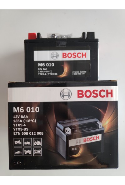 Bosch M6 010 Bajaj Dominar 400 Ytx9-Bs 12 V 8 Amper Motosiklet Akü Bosch M6 010 Bajaj Dominar 400 Ytx9-Bs 12 V 8 Amper Motosiklet Akü