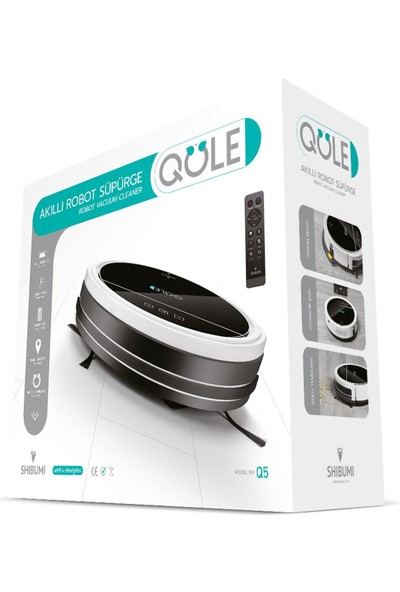 Shibumi Q5 20W Robot Süpürge Mop Özellikli
