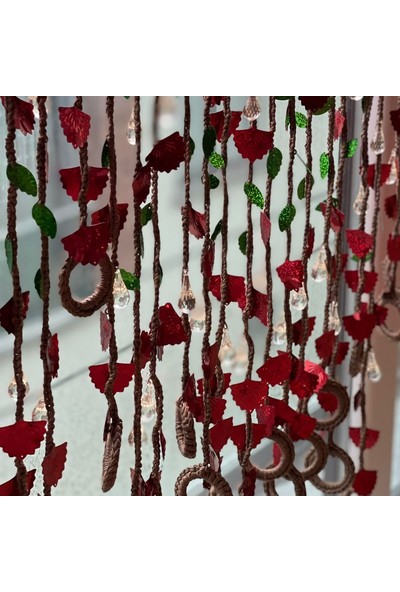 Gönülden Tasarım Mutfak ve Salon Kırmızı Pullar ve Damla Taşlı Ip Perde Boy 2.10 cm En Ayarlanabilir 20 Adet Gönülden Tasarım Mutfak ve Salon Kırmızı Pullar ve Damla Taşlı Ip Perde Boy 2.10 cm En Ayarlanabilir 20 Adet