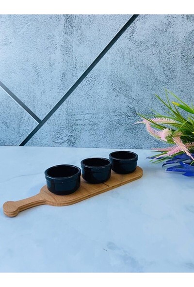 Blue Çarşım Ahşap Standlı Sosluk 3,lü Set Blue Çarşım Ahşap Standlı Sosluk 3,lü Set