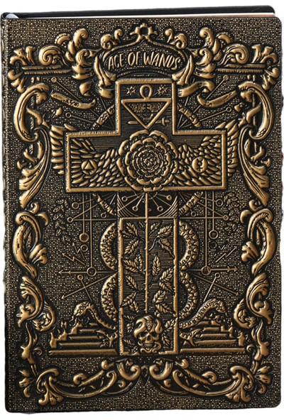 Vogue Retro Kabartmalı Çapraz Motifli A5 Çizgili Defter - Bronz (Yurt Dışından)