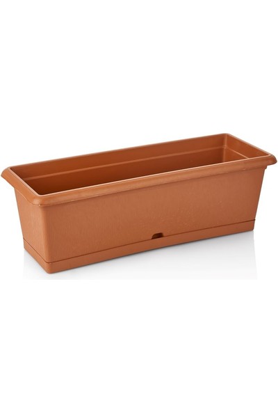 3 No Balkon Saksı - Kahverengi Plastik 10 Lt