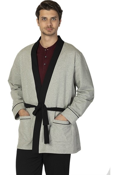 D's Damat Erkek 3'lü Röpteşambır&uzun Kol Pijama Takım Çeyiz Set