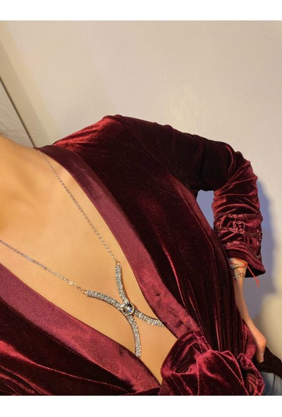 Eva Takı Taşlı Vücut - Göğüs - Sütyen Zincir Braketi