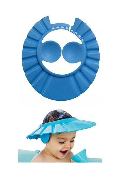 Homecare 6 Adet Ayarlanabilir Kulaklıklı Bebek Tıraş Banyo Şapkası Mavi 714387