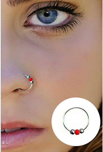 Begonia Accessories 925 Ayar Gümüş, Kırmızı Boncuklu Halka Hızma