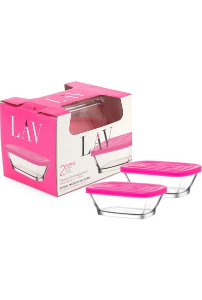 Lav Cam Kase 2'li Defne Kapaklı Kase