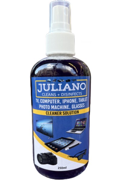 Juliano 2 Adet Televizyon, Cep Telefonu, Kamera, Gözlük, Led, Ekran, Laptop, Tablet, Koruyucu ve Parlatıcı Doğal Temizleme Seti 250 ml Juliano 2 Adet Televizyon, Cep Telefonu, Kamera, Gözlük, Led, Ekran, Laptop, Tablet, Koruyucu ve Parlatıcı Doğal Temizleme Seti 250 ml