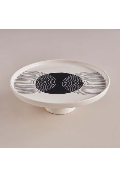 Bella Maison Graphic Line Seramik Kek Standı Beyaz Bella Maison Graphic Line Seramik Kek Standı Beyaz