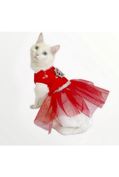 Kemique Red Anchor Tütülü Kedi Elbisesi, Kıyafeti Tutu Kemique Red Anchor Tütülü Kedi Elbisesi, Kıyafeti Tutu