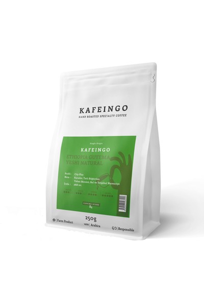 Kafeingo Öğütülmüş Kahve Ethiopia Gutema Yeshi Natural 250 gr Kafeingo Öğütülmüş Kahve Ethiopia Gutema Yeshi Natural 250 gr
