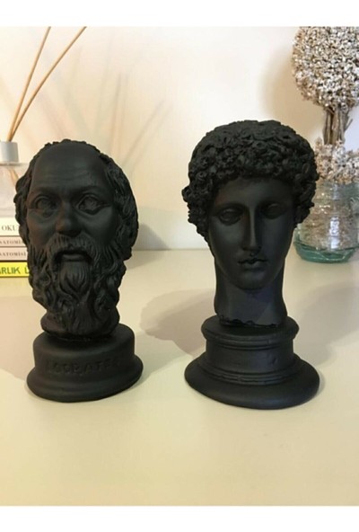 Isem Siyah Hermes Sokrates Heykel / Büst / Biblo Isem Siyah Hermes Sokrates Heykel / Büst / Biblo