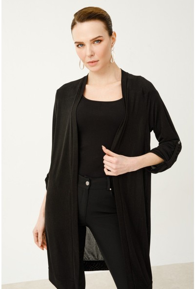 Ekol On Kadın Kolu Apoletli Uzun Hırka 61904