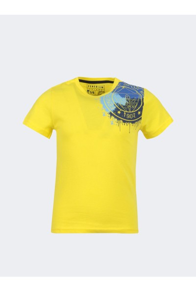 Çocuk Tribün Renkli Omuz Logo T-Shirt