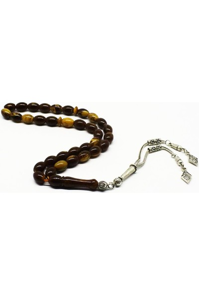 Tesbih Pasajı Mozaik Kahverengi Toz Kehribar Tesbih