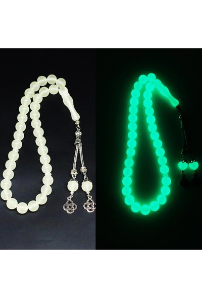 Tesbih Pasajı Fosforlu Kedi Gözü Toz Kehribar Tesbih