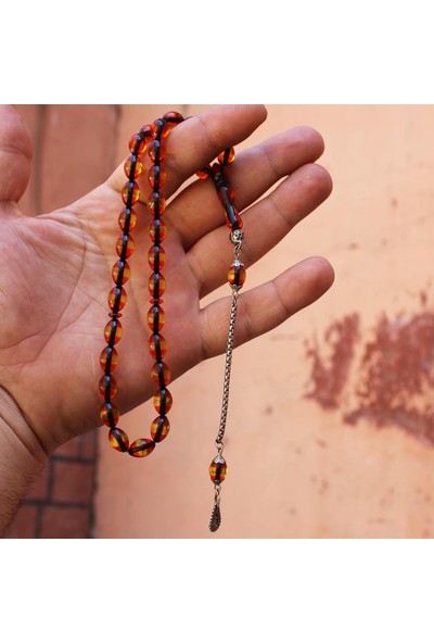 Tesbih Pasajı Açık Kahverengi Sürmeli Toz Kehribar Tesbih