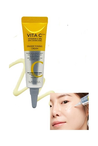 MISSHA C Vitamini Içeren Leke Karşıtı & Ton Eşitleyici Krem (10ML) Vita C Plus Eraser Toning Cream MISSHA C Vitamini Içeren Leke Karşıtı & Ton Eşitleyici Krem (10ML) Vita C Plus Eraser Toning Cream