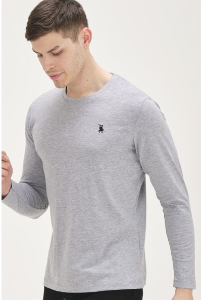 Dewberry T8588 Dewberry Bisiklet Yaka Erkek Sweatshirt-Gri
