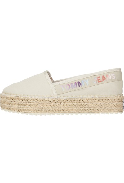 Tommy Hilfiger EN0EN01833ACM Tekstil Bej Kadın Espadril