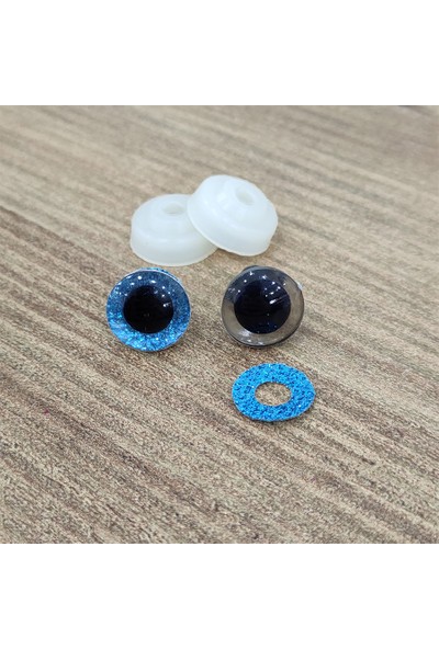 Hobimon Amigurumi Vidalı Renkli Simli Göz - Mavi -14 mm - 10 Adet (5 Çift) Kilitli Göz Hobimon Amigurumi Vidalı Renkli Simli Göz - Mavi -14 mm - 10 Adet (5 Çift) Kilitli Göz