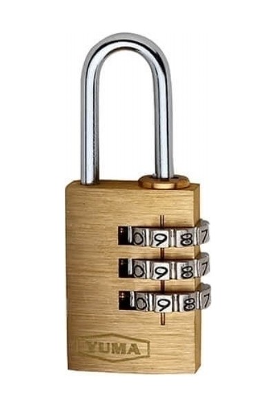 Kale Yuma Şifreli Pirinç Asma Kilit 20 mm 3 Basamaklı
