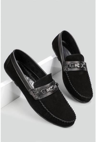 Wonder Deri Rahat Taban Günlük Siyah Süet Erkek Ayakkabı 101-1 Wonder Deri Rahat Taban Günlük Siyah Süet Erkek Ayakkabı 101-1