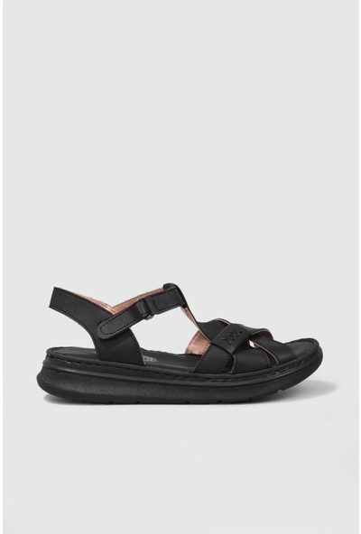 Carla Bella Ortopedik Taban Günlük Rahat Siyah Kadın Sandalet 1400
