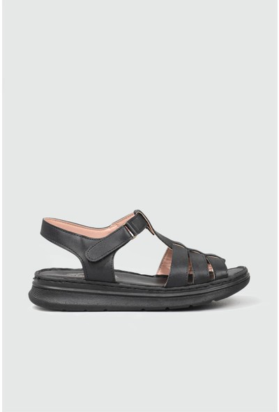 Carla Bella Ortapedik Taban Günlük Rahat Siyah Kadın Sandalet 205