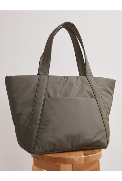 Jimmy Key Kadın Yeşil Paraşüt Kumaş Büyük Boy Omuz Çantası