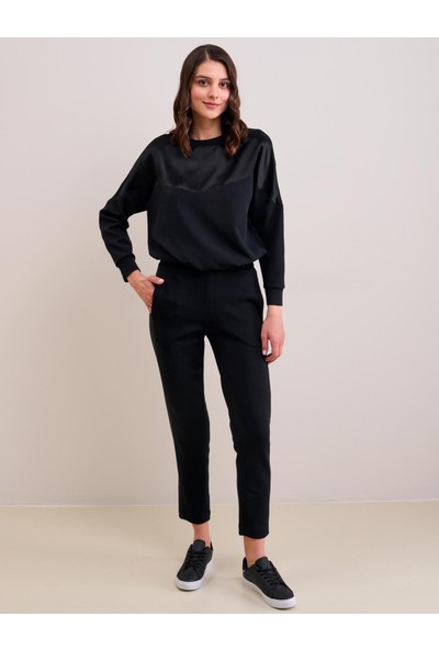 Jimmy Key Kadın Siyah Yan Cepli Rahat Beli Lastikli Jogger Pantolon Jimmy Key Kadın Siyah Yan Cepli Rahat Beli Lastikli Jogger Pantolon