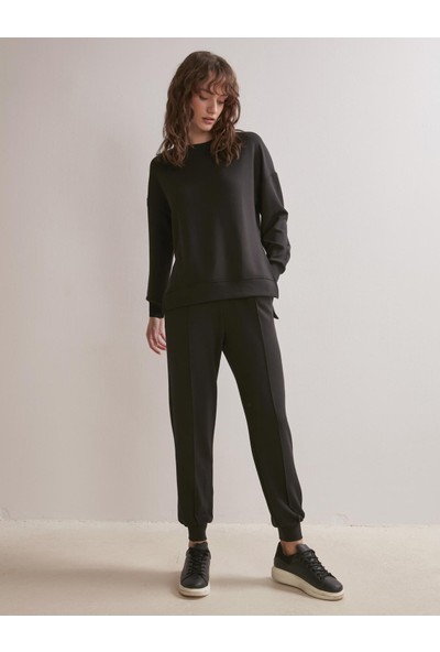 Jimmy Key Kadın Siyah Yüksek Bel Beli Bağlamalı Ribanalı Jogger Pantolon Jimmy Key Kadın Siyah Yüksek Bel Beli Bağlamalı Ribanalı Jogger Pantolon