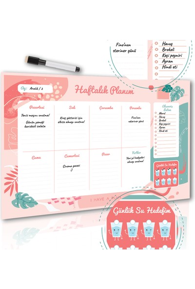 Kozmozade Haftalık Planlayıcı Magnet Mıknatıslı & Silgili Kalem Kozmozade Haftalık Planlayıcı Magnet Mıknatıslı & Silgili Kalem