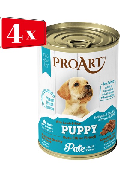 Proart Yavru Kopek Kuzu Etlı Ezme Konserve 4X400 gr Proart Yavru Kopek Kuzu Etlı Ezme Konserve 4X400 gr