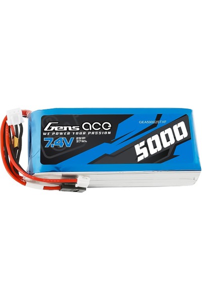 Gens Ace 5000MAH 7.4V Rx 2S1P Lipo Batarya Gens Ace 5000MAH 7.4V Rx 2S1P Lipo Batarya