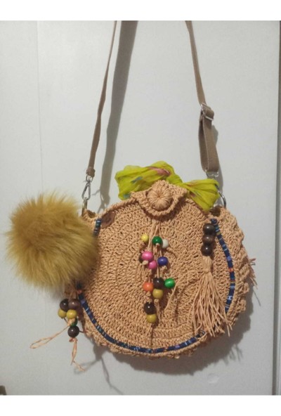 Sevda Hasır Örme Omuz Çanta