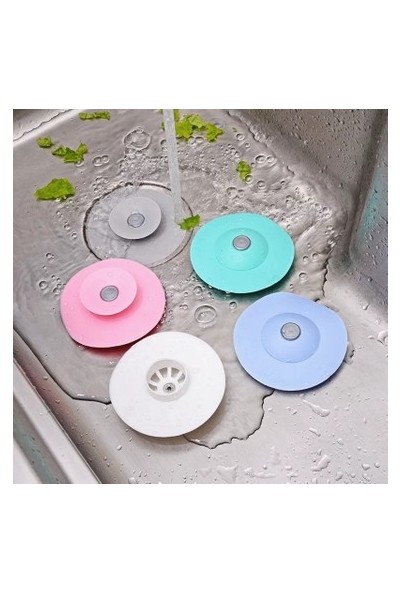 Yayke Dokunmatik Lavobo Tıkacı Silikon Lavabo Gider Tıpası Kademeli Lavabo Tıkacı