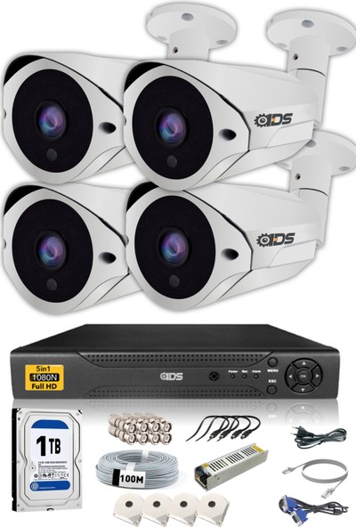 Ids - DS-2096HD-SET4-1TB4 Kameralı 5mp Sony Lensli 1080P Fullhd Güvenlik Kamerası Sistemi - Cepten Izle - 1tb Dış