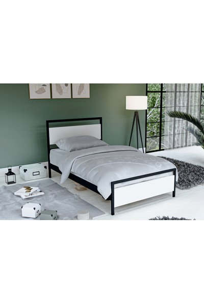 Metalia Gm 172 Star Tek Kişilik Ahşap Metal Karyola Beyaz 90X190 Metalia Gm 172 Star Tek Kişilik Ahşap Metal Karyola Beyaz 90X190