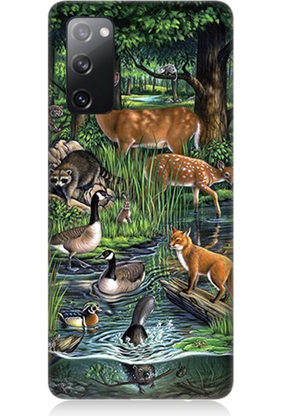 Teknomeg Samsung Galaxy S20 Fe Uyumlu Hayvanlar Desenli Silikon Kılıf