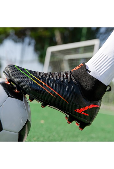 OK Fashion BC202756G Su Geçirmez Siyah Futbol Ayakkabıları Krampon (Yurt Dışından)