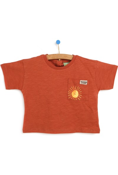 Hellobaby Better Cotton Erkek Bebek Cep Detaylı Rahat Kalıp Baskılı Tshirt