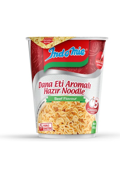 Indomie Bardak Dana Eti Aromalı Hazır Noodle Indomie Bardak Dana Eti Aromalı Hazır Noodle